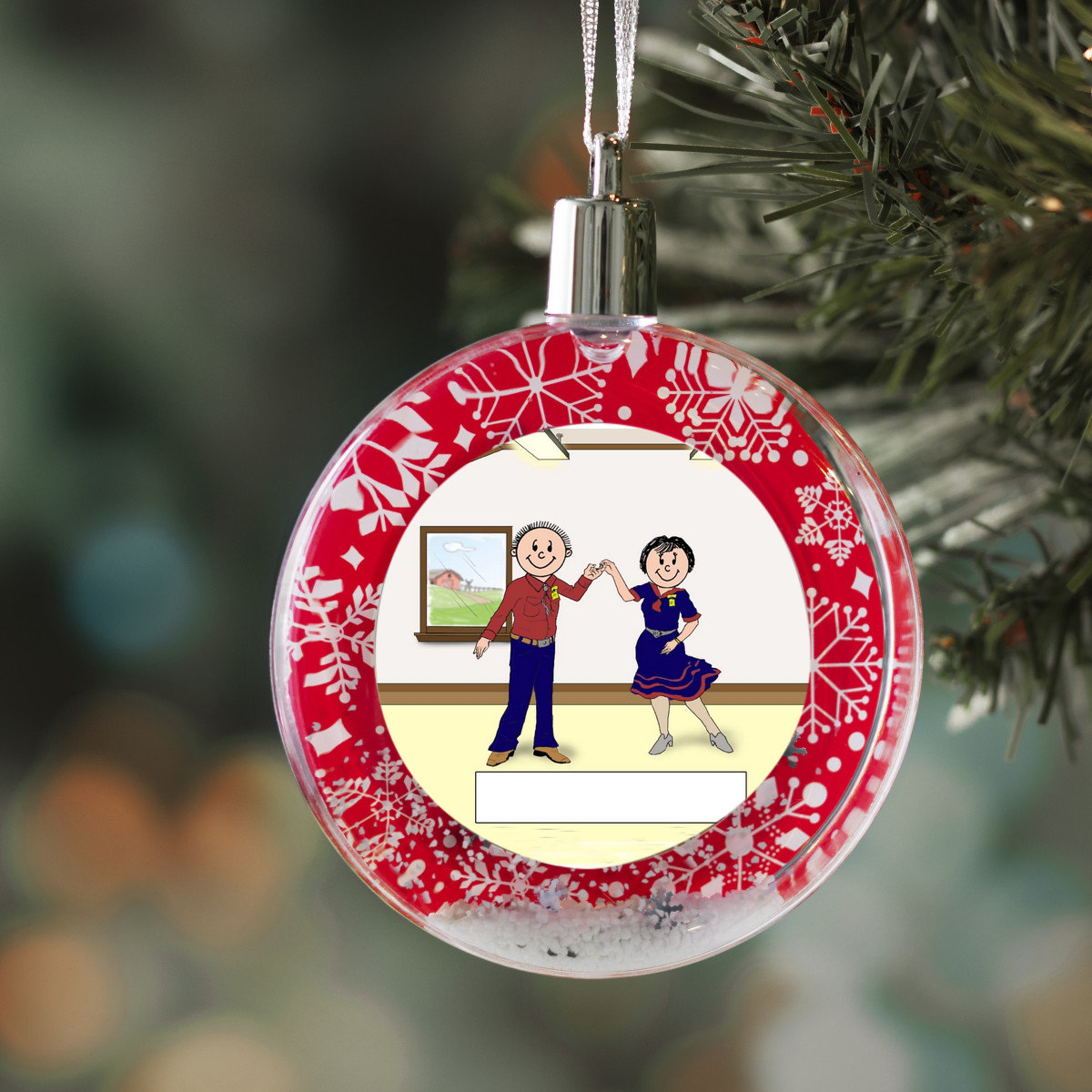 Printed Perfection Personalized Square Dance Couple Christmas Snow ...
