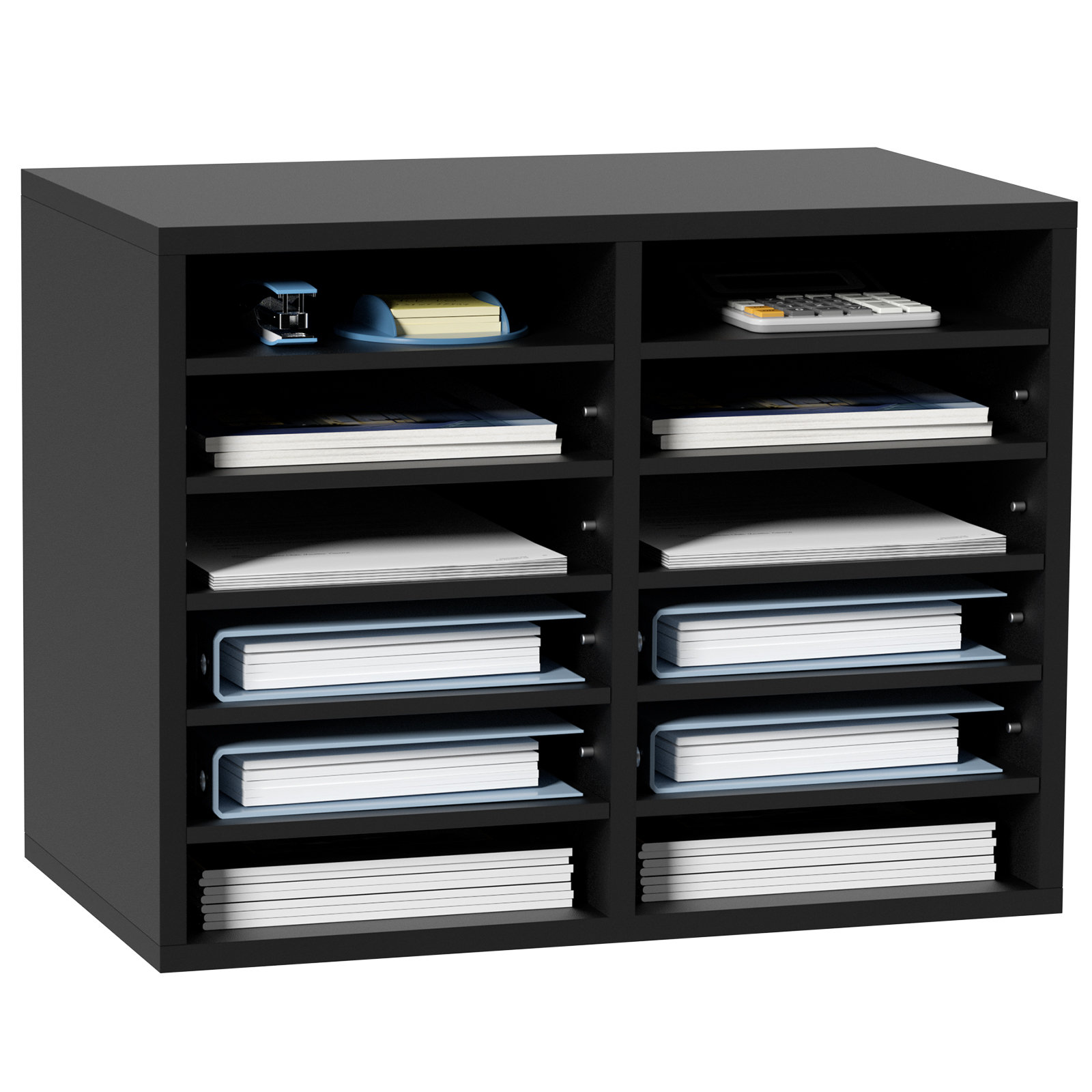 VEVOR 12 Compartments Office Mailbox with Adjustable Shelves & Reviews ...