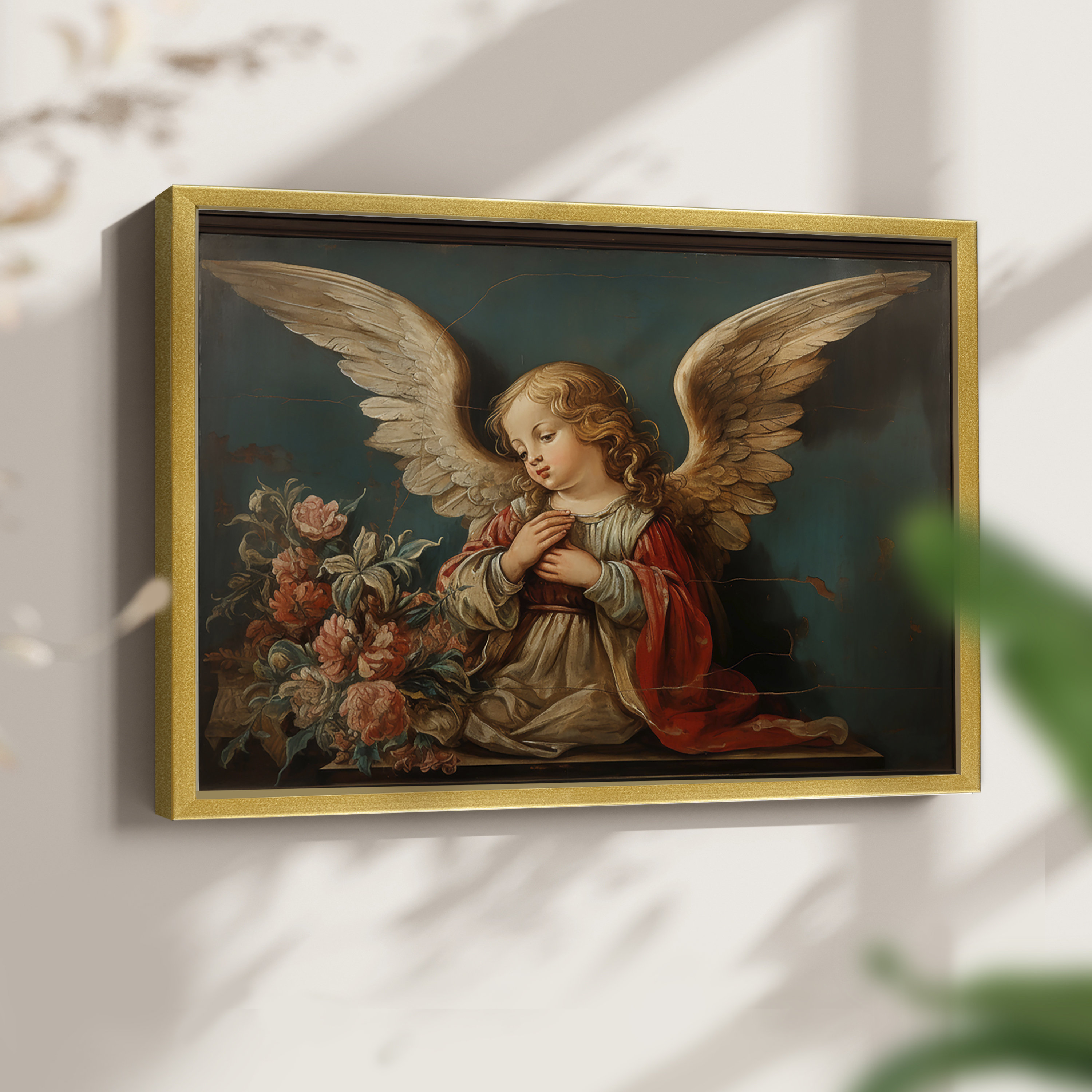 Fleur De Lis Living Angels From Above-XL -Framed Print - Restickable ...