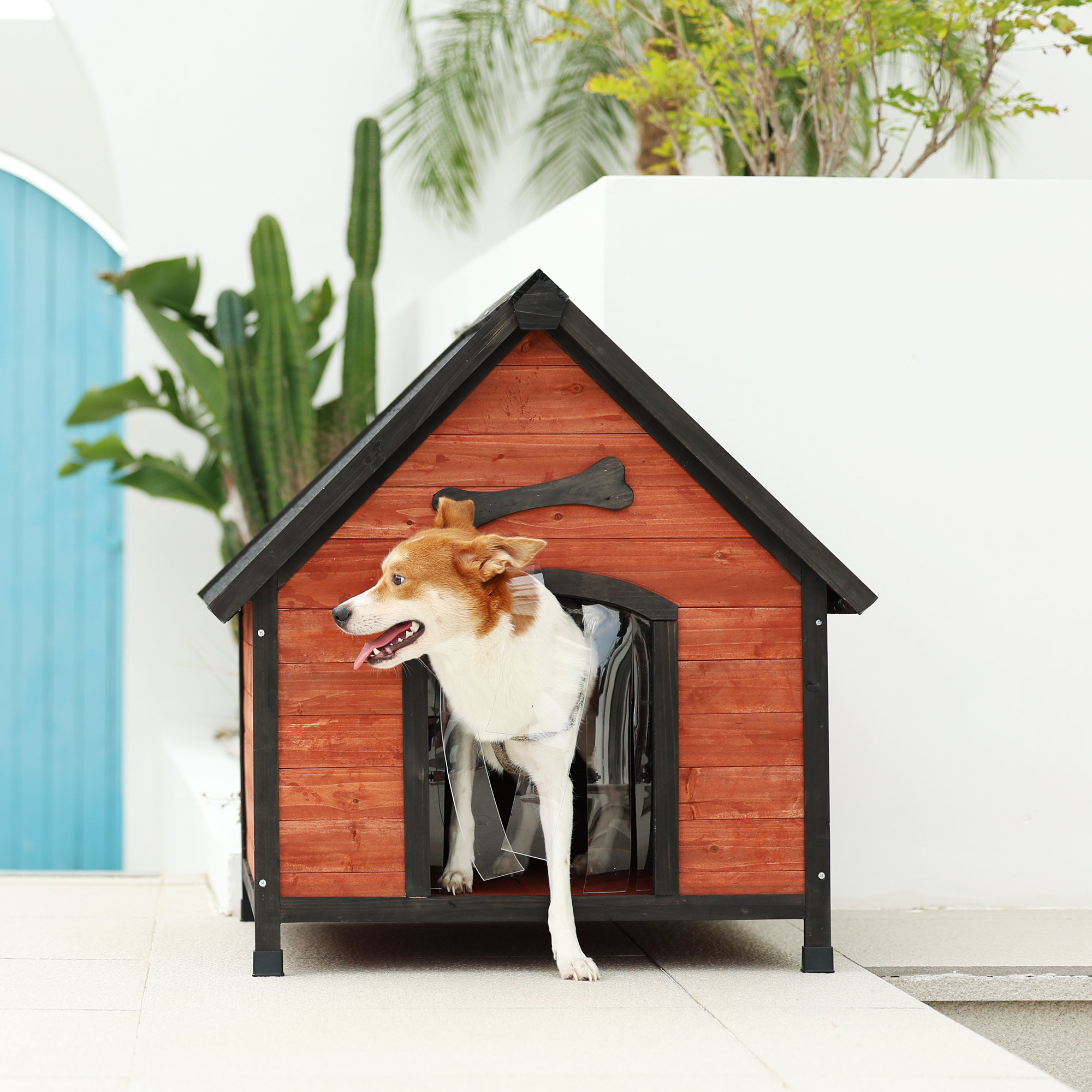 Tucker Murphy Pet™ 33'' Wood Dog House Wooden Dog Polymer Reinforced ...