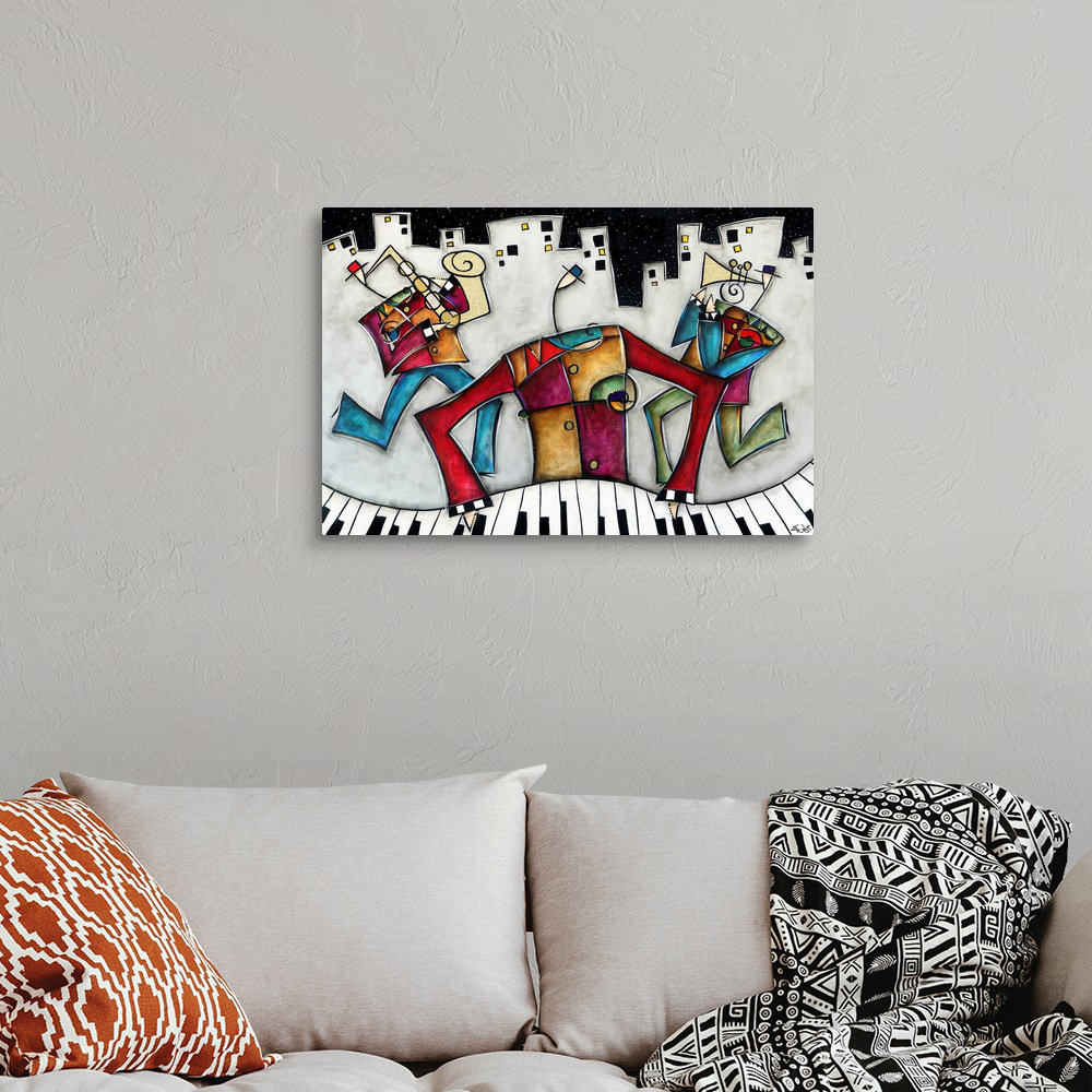 Wade Logan® Jame Silver City Jazz by Eric Waugh - Wrapped Canvas ...