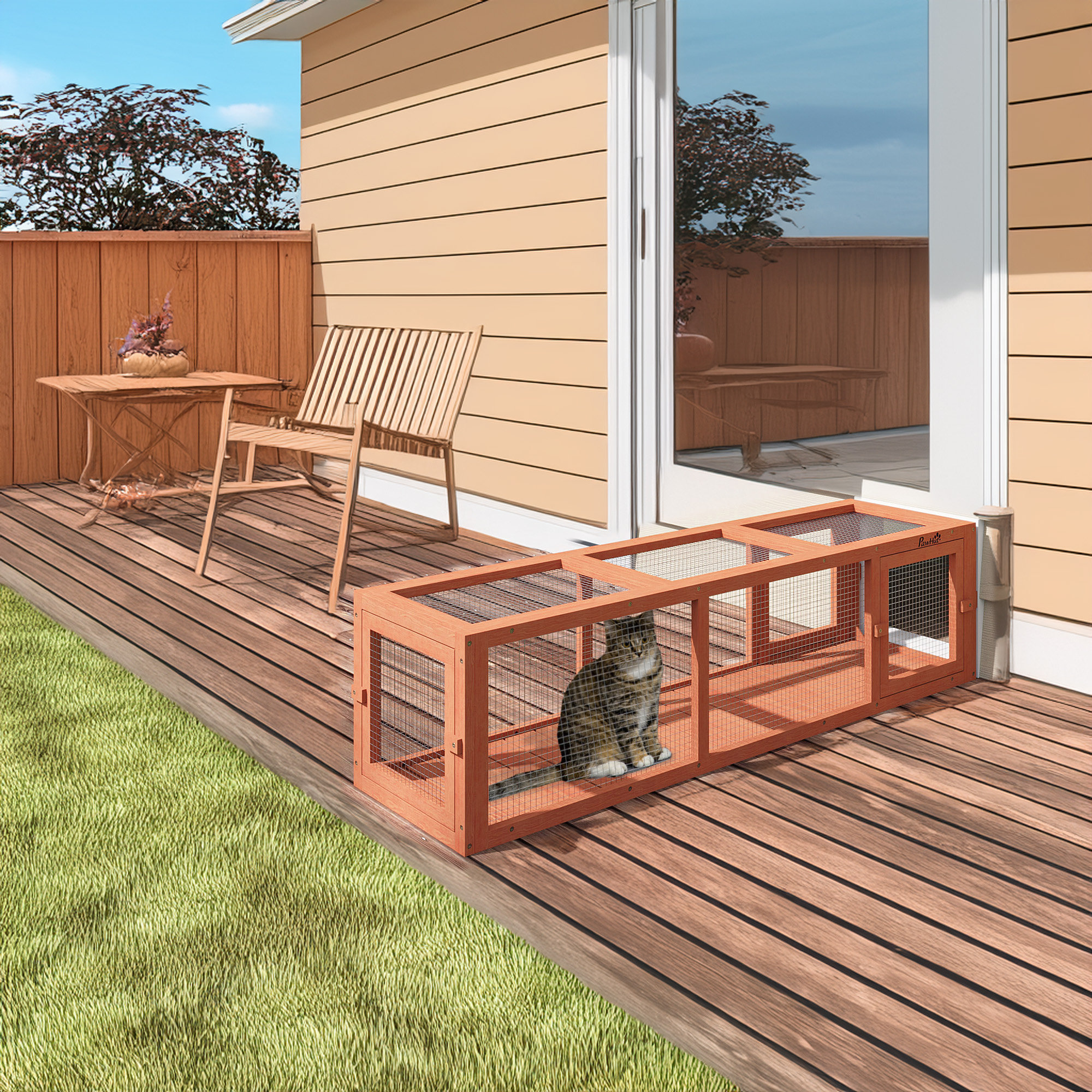 Tucker Murphy Pet™ PawHut Outdoor Cat Tunnel with Extendable Design for ...