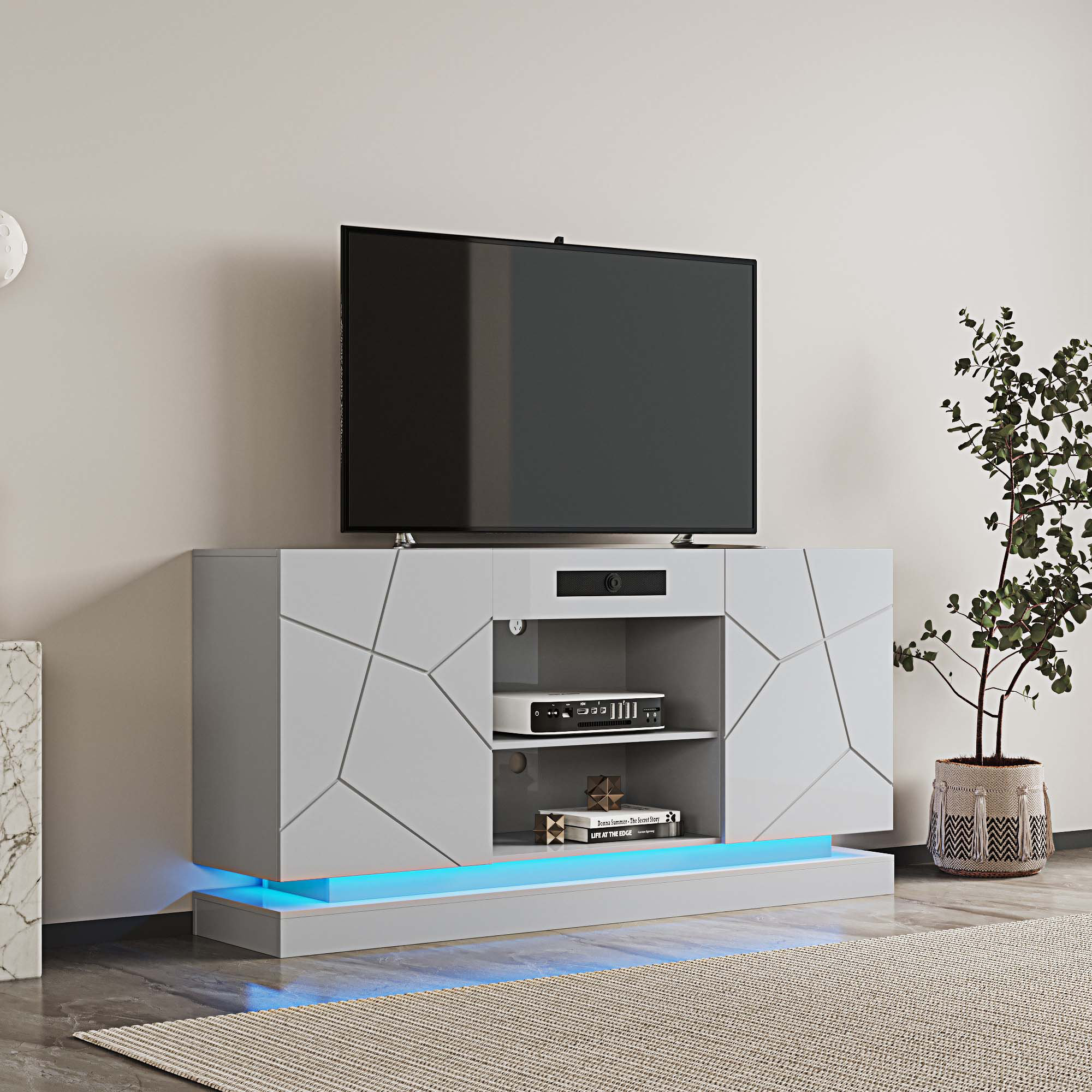 Latitude Run® Mikaeli TV Stand, Media Console, Entertainment Center ...