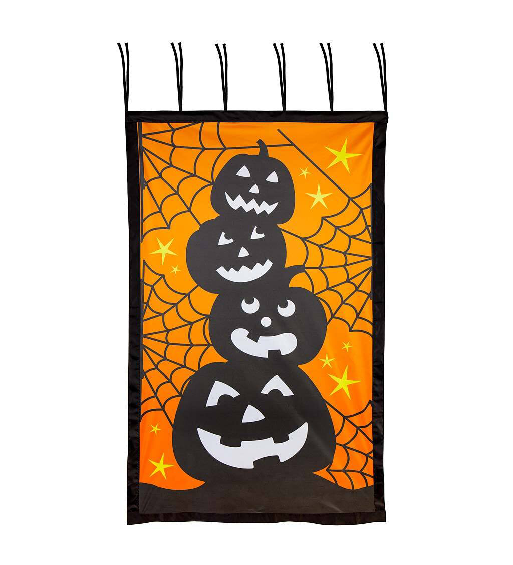 The Holiday Aisle® Pumpkin Stack Shadow Scapes Window Shade | Wayfair