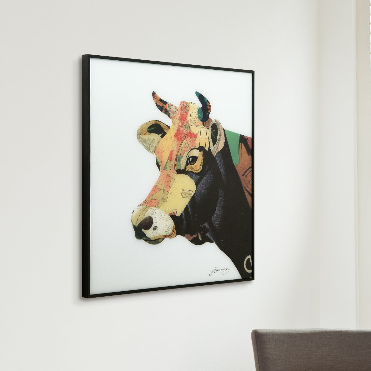August Grove® Georgiy Bull by Alex Zeng Picture Frame Graphic Art Print ...