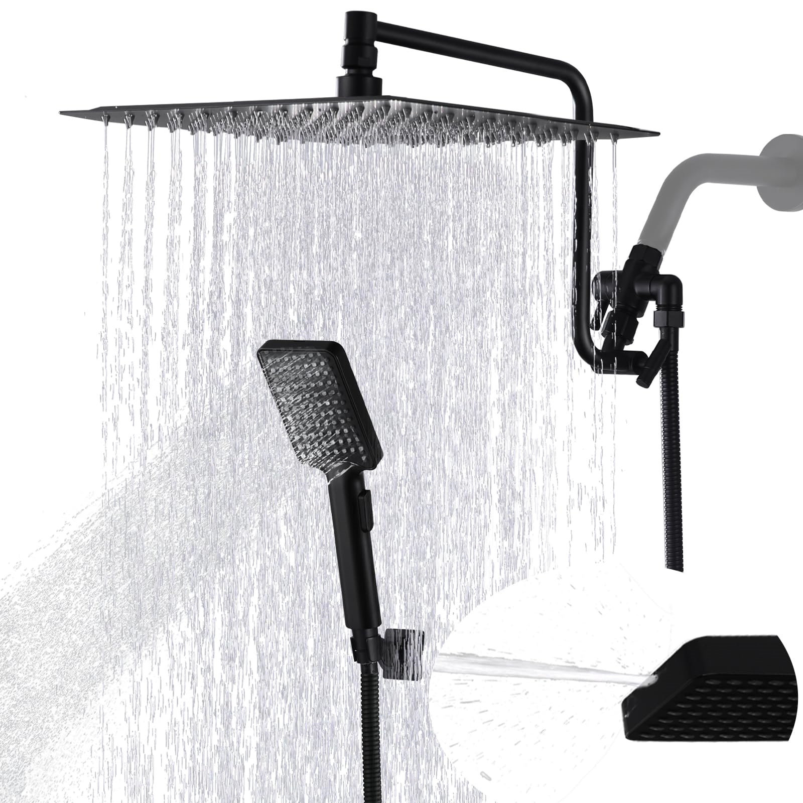 XINGRUISI Deluxe 12-Inch Rainfall Shower Combo – Adjustable Stainless ...