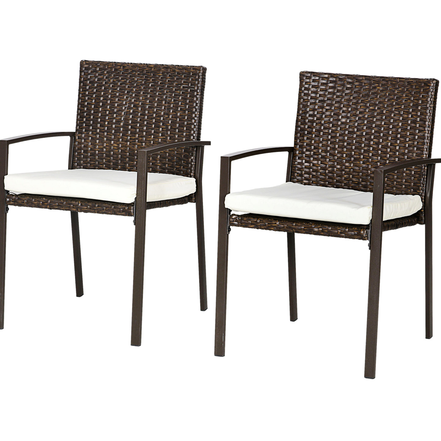 Winston Porter 2 Piece Outdoor Dining Chairs With Cushion, Patio Dining ...