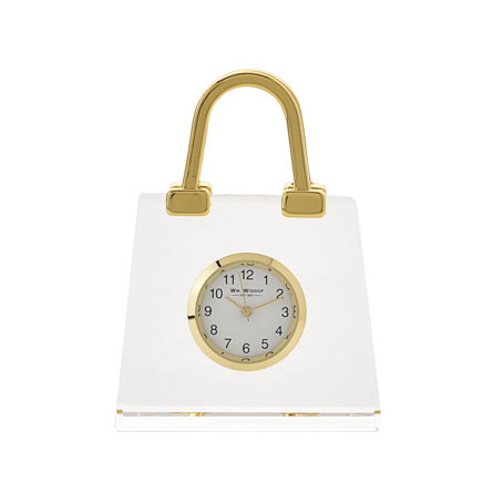 Wm Widdop Analog Crystal Quartz Tabletop Clock in Natural/Grey ...