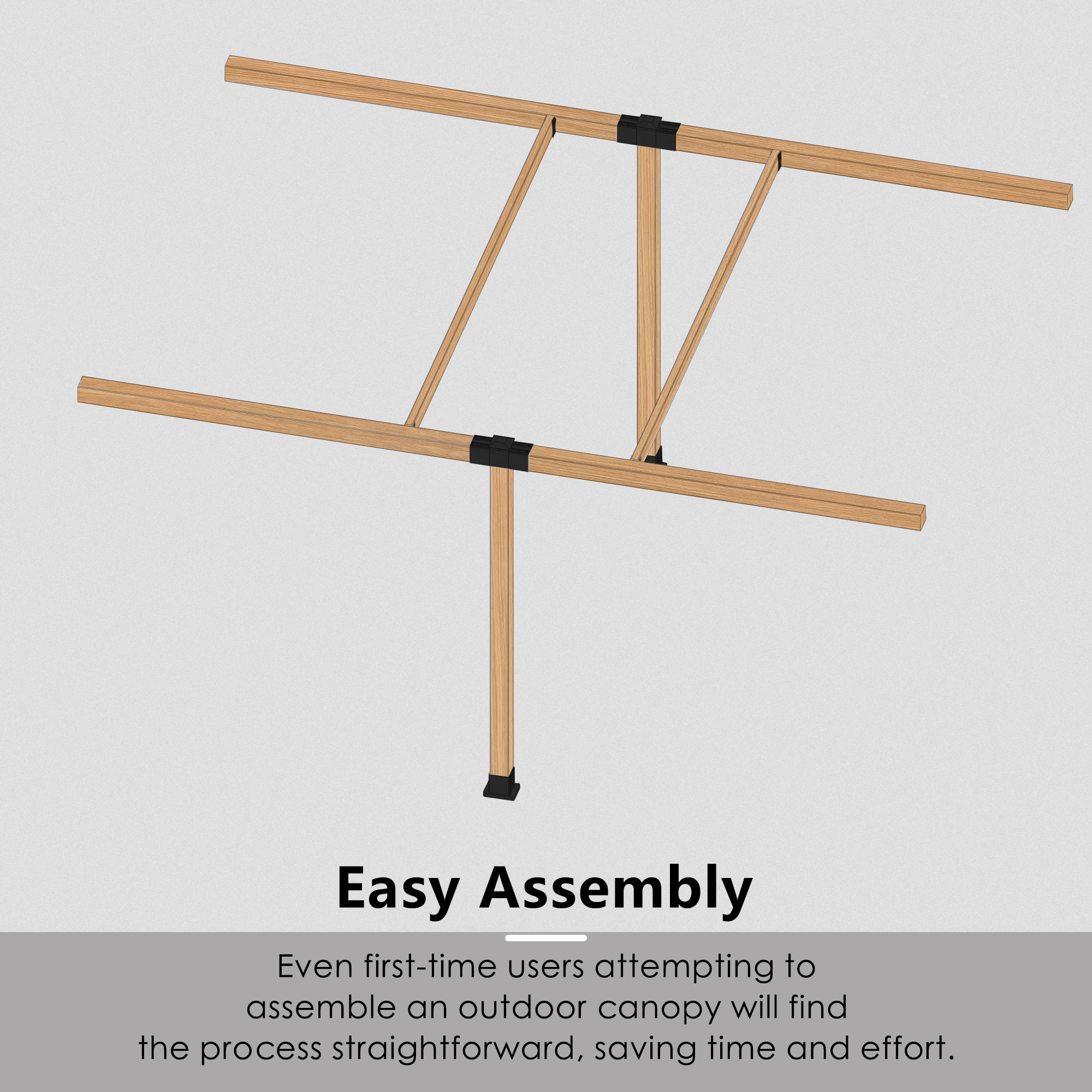 Kozyard 2 Sets Diy Pergola Brackets 3-Way Right Angle Corner Bracket ...