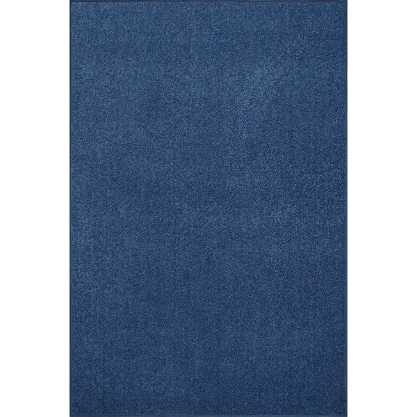 solid bright blue rug