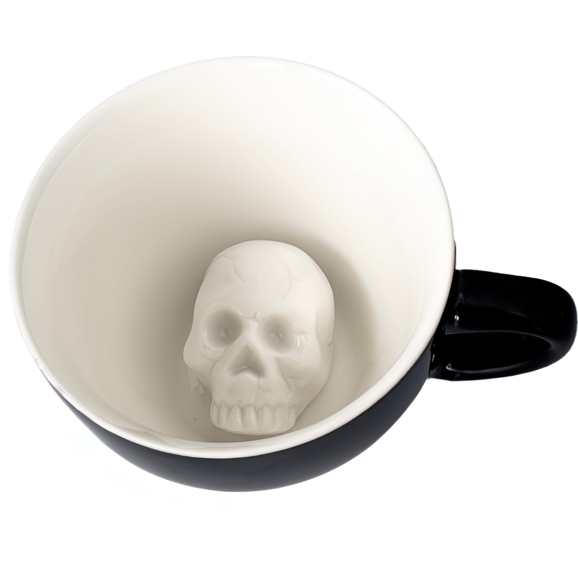 Trinx Ceramic Cup (11 Ounce, Black Exterior) – Creepy Cups with Hidden ...