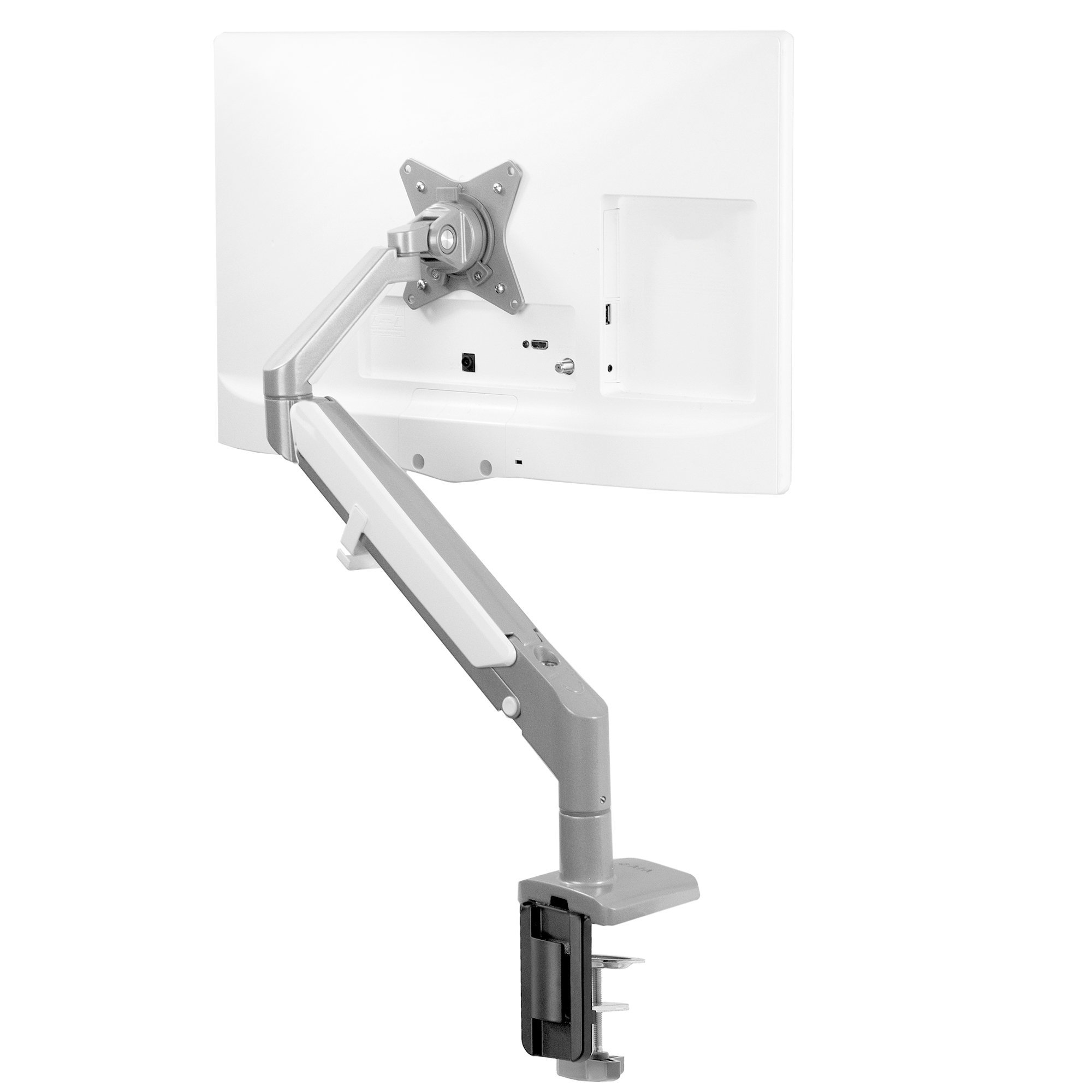 VIvo Silver Pneumatic Arm Single Monitor Desk Mount | Wayfair