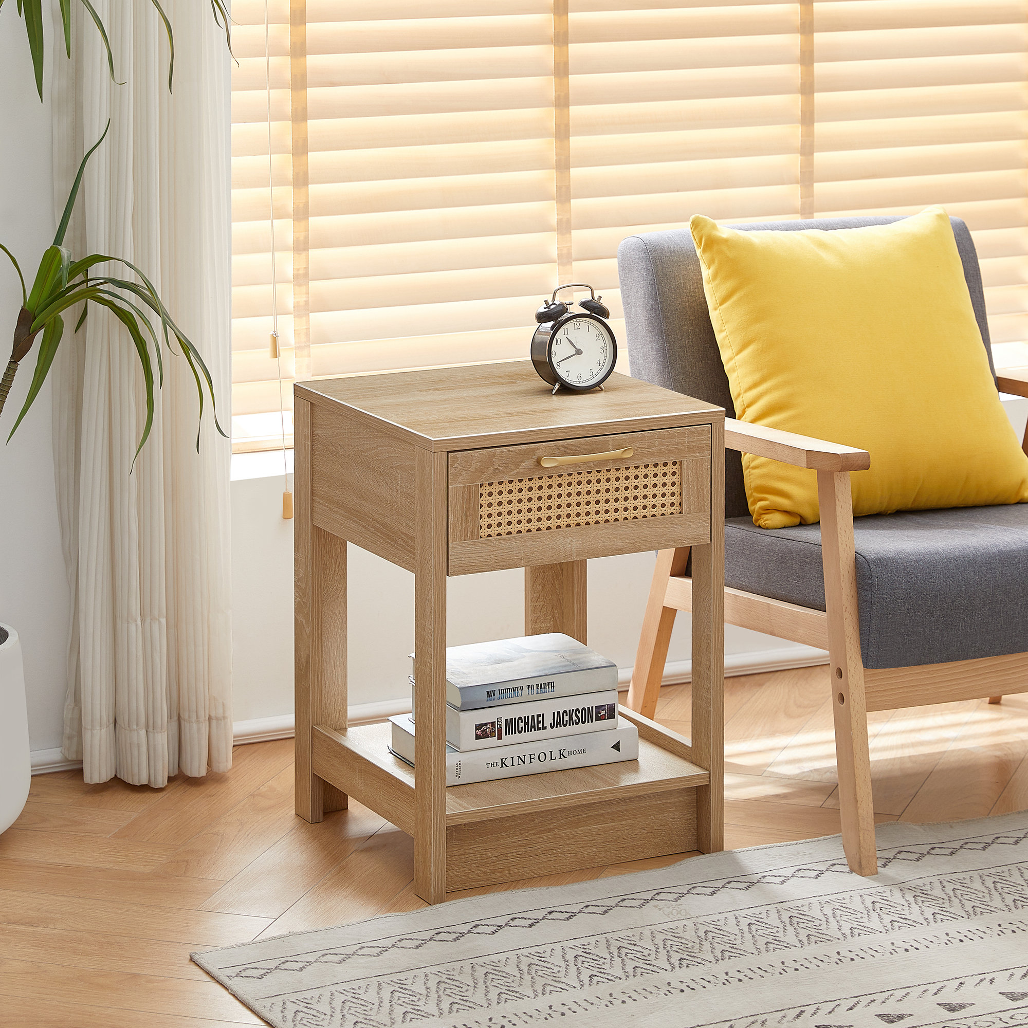Bay Isle Home™ Ashrith Wood Nightstand/End Table, Mid Century Modern ...