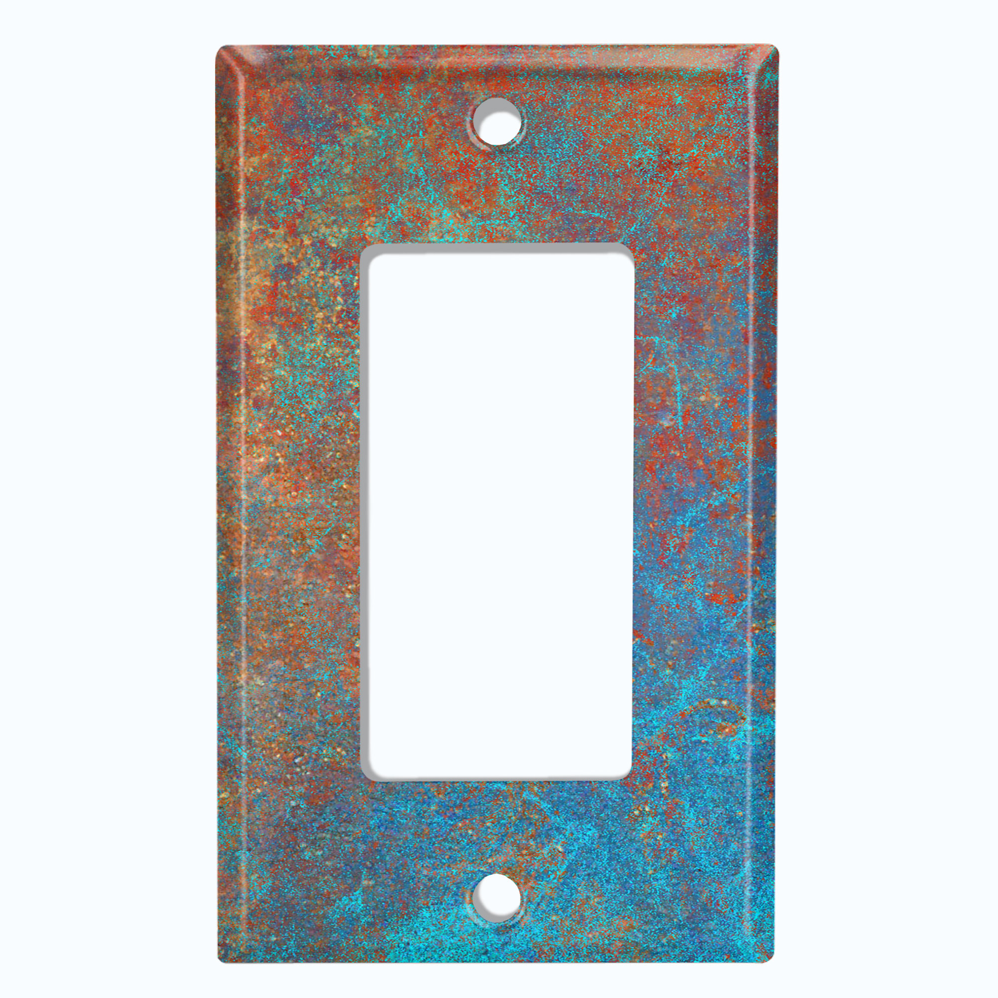 WorldAcc Metal Crosshatch Rusted 2 Print 1-Gang Rocker Wall Plate | Wayfair