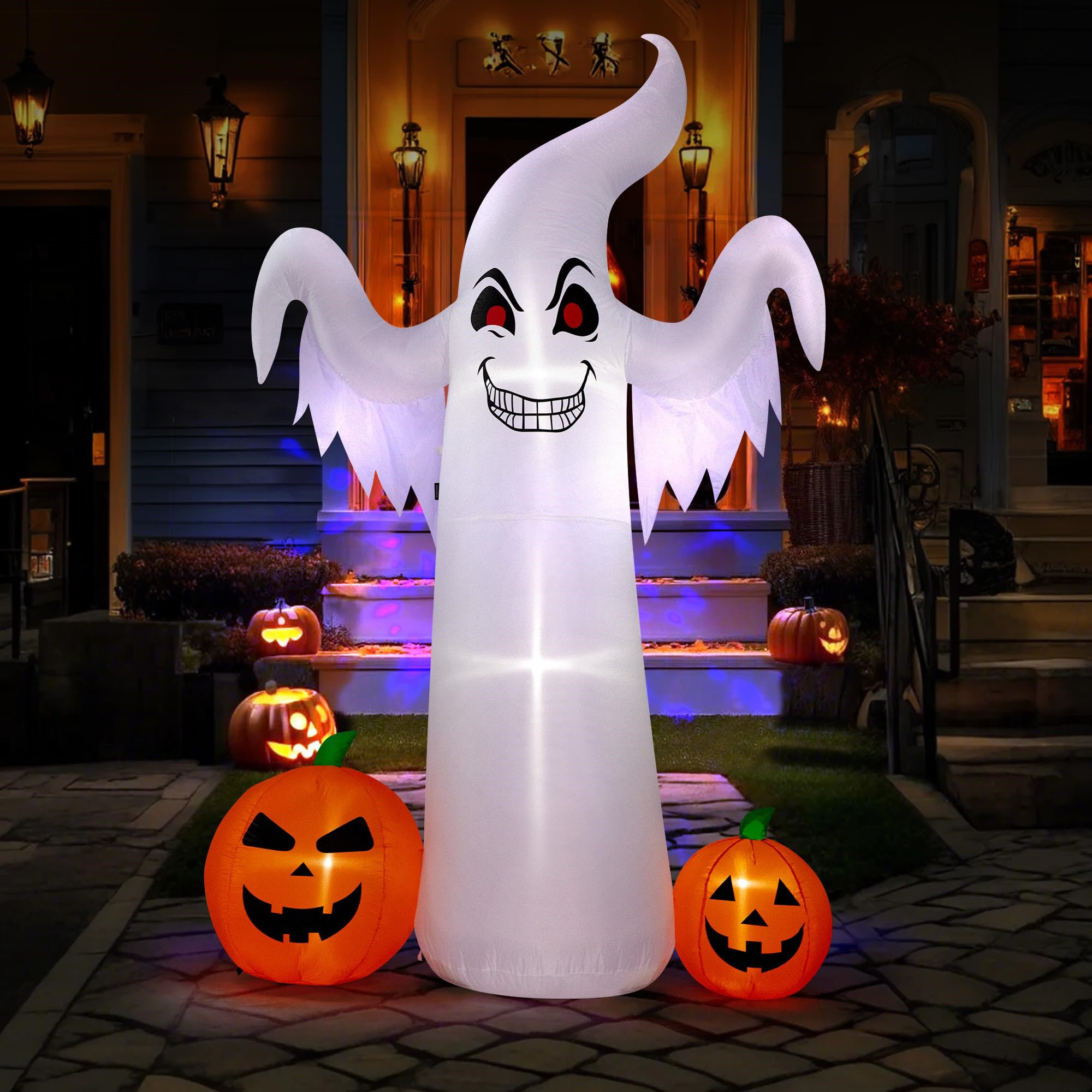 MOMEPT 9ft glowing ghost with pumpkins inflatable for Halloween. | Wayfair