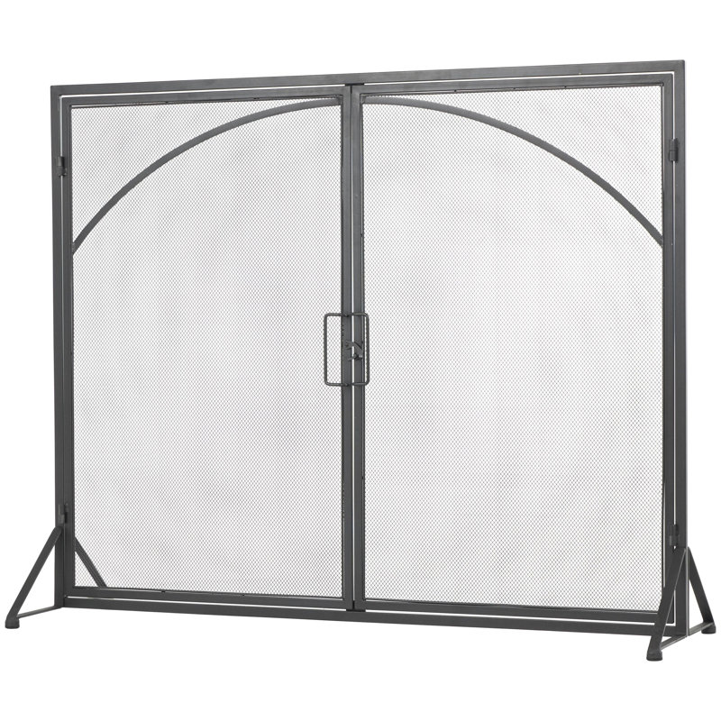 Ebern Designs Metal Minimalistic Single Panel Fireplace Screen With ...