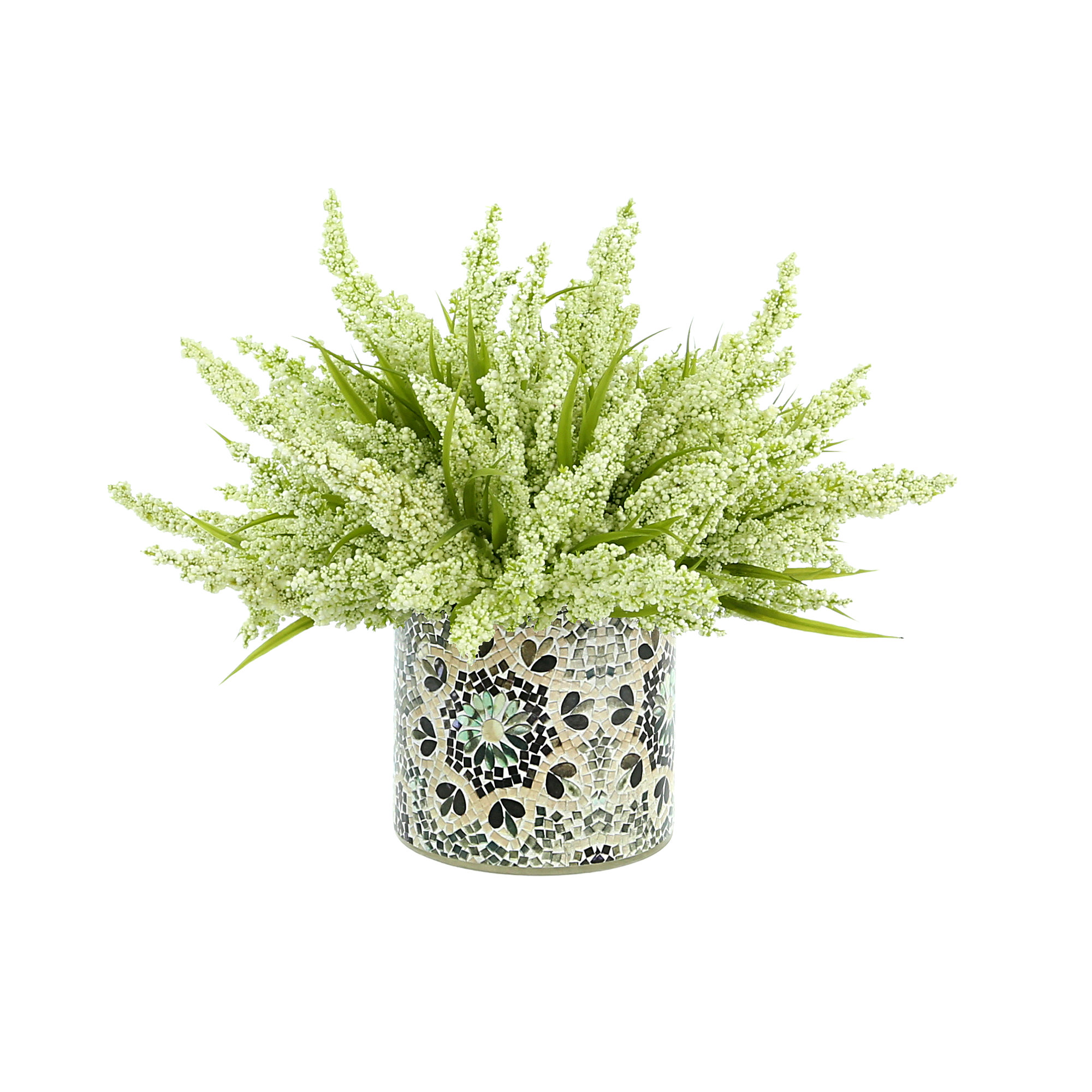 Creative Displays, Inc. Heather Floral Arrangement in Mosaic Label Vase ...