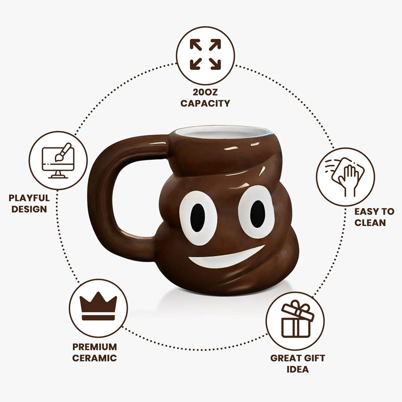 Kovot 20 oz. Ceramic Poop Coffee Mug | Wayfair
