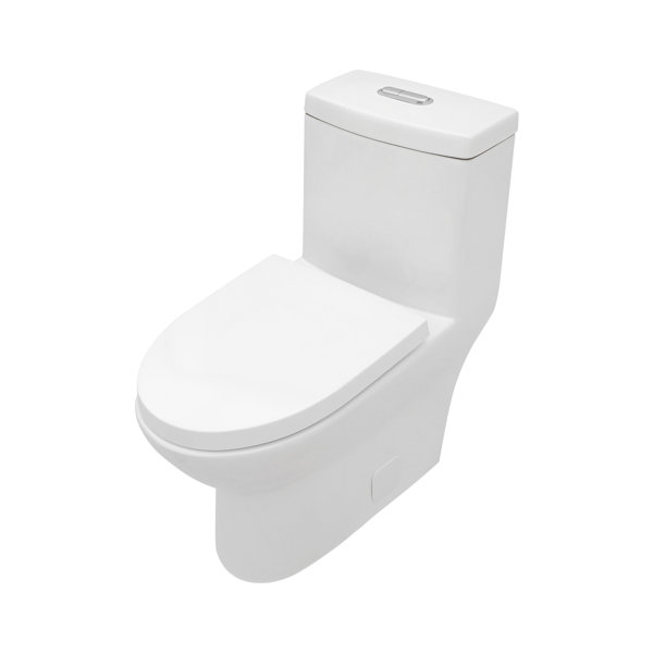 GhomeG Cyclone Flush One Piece Toilet Dual Flush Comfort Seat Ivory ...
