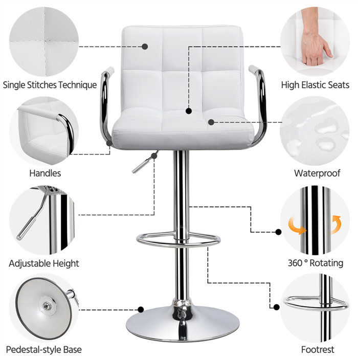 Wade Logan® Swivel Adjustable Height Short Counter Stool & Reviews ...