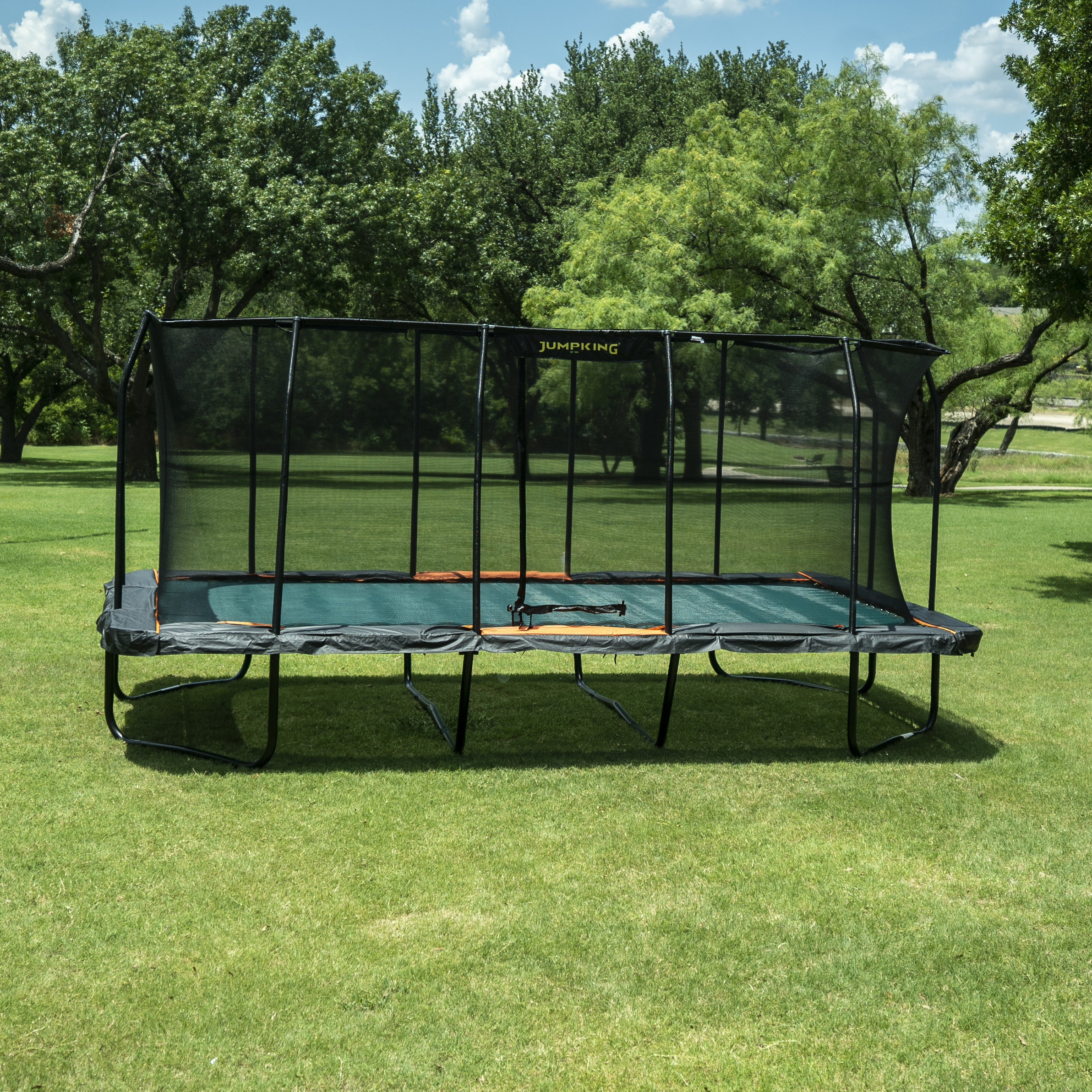 Jumpking 18' x 10" Rectangle Backyard Trampoline with Safety Enclosure ...