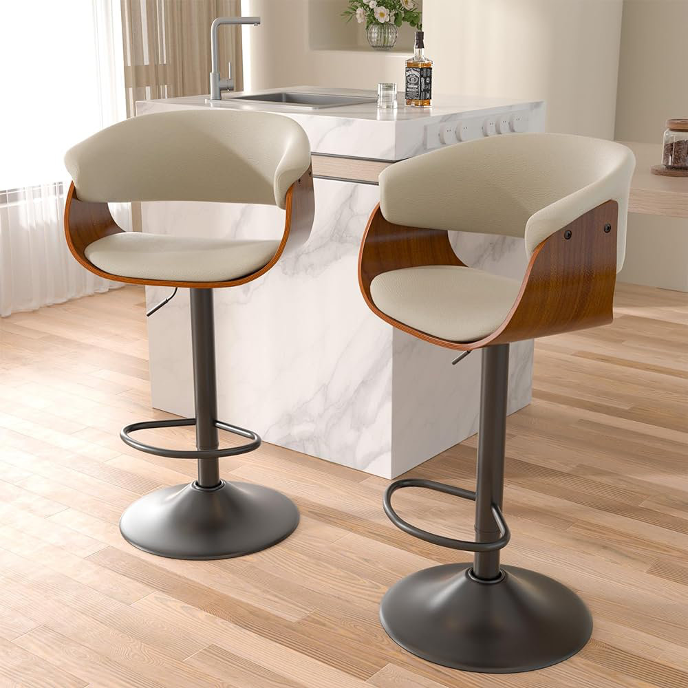 George Oliver Kydin Swivel Upholstered Adjustable Height Counter Stool ...