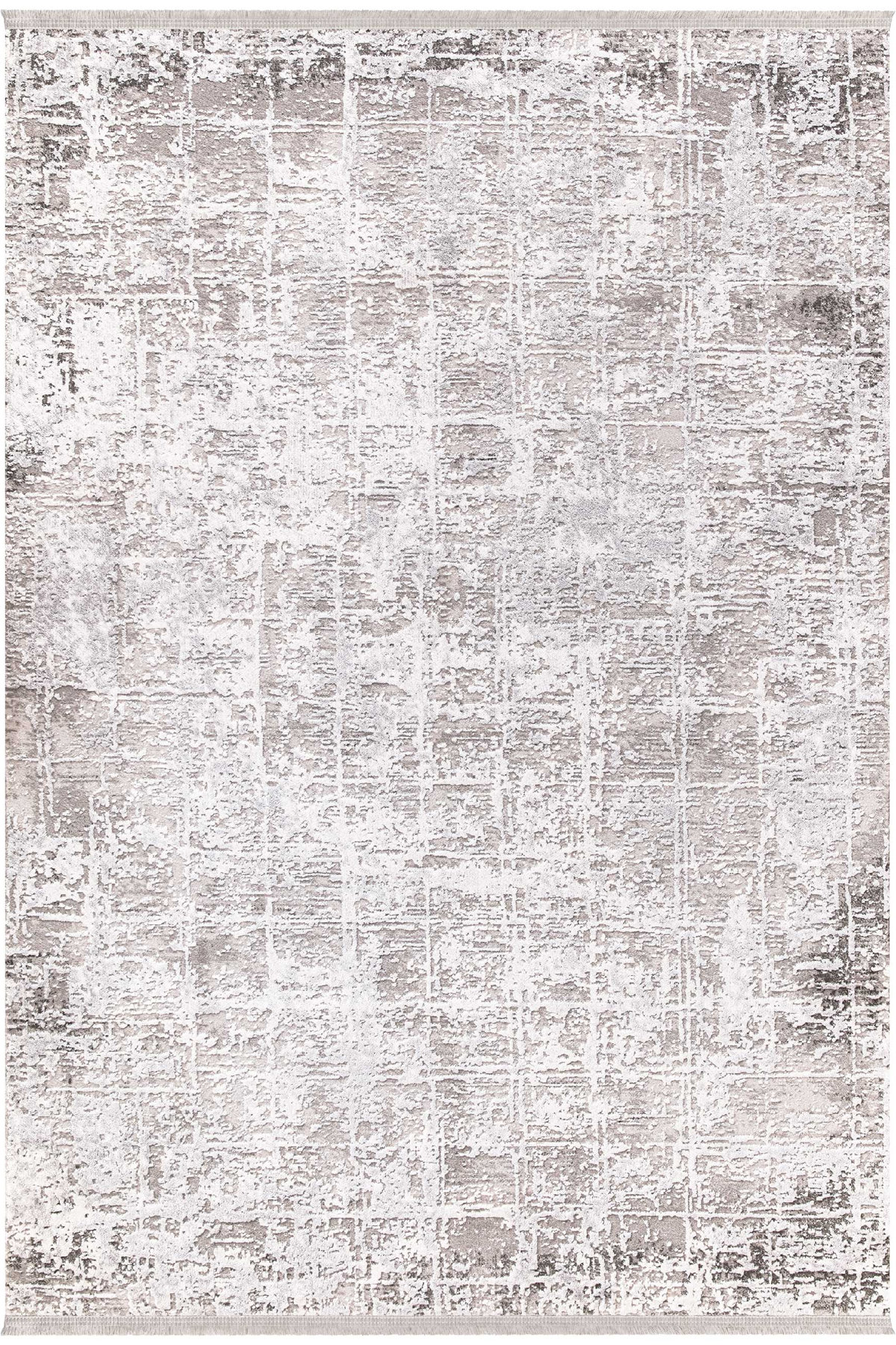 Orren Ellis Acencion Abstract Design Beige White Carpet Machine Made ...