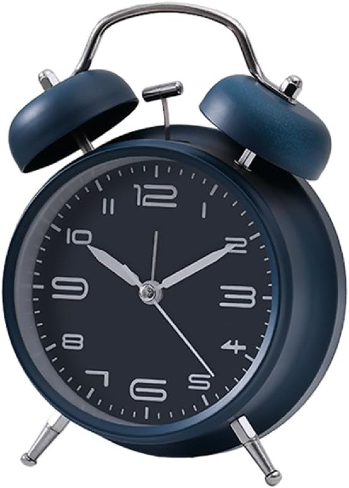 Winston Porter Analog Metal Electric Tabletop Clock with Alarm Navy ...