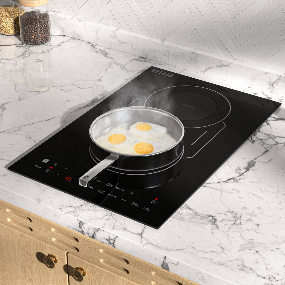 Empava 12-in Portable Dual Heating Element, 1800-W, Countertop ...