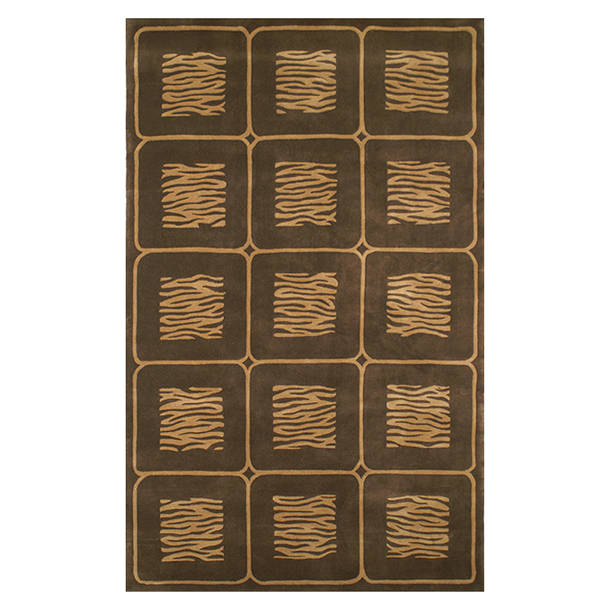 American Home Rug Co. African Safari Hand Tufted Wool Animal Print Rug ...