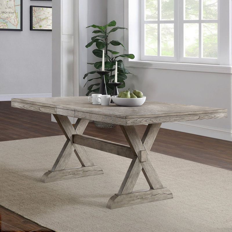 Gracie Oaks Zanayla Extendable Trestle Dining Table | Wayfair