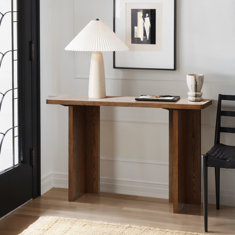 Millwood Pines 46-Inch Wide Wood Console Table in Walnut Finish | Wayfair