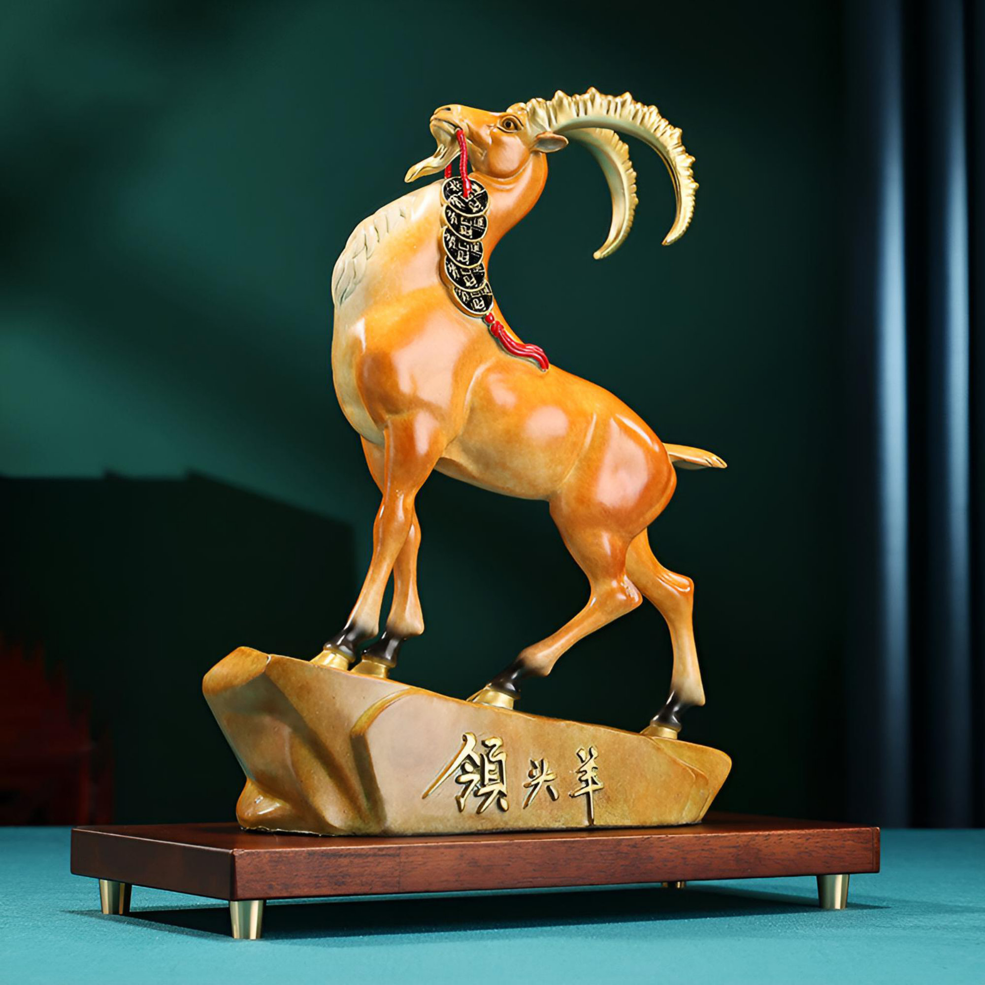 Infinity Handmade Brass Ram Statue - Detailed And Lifelike Design | Wayfair