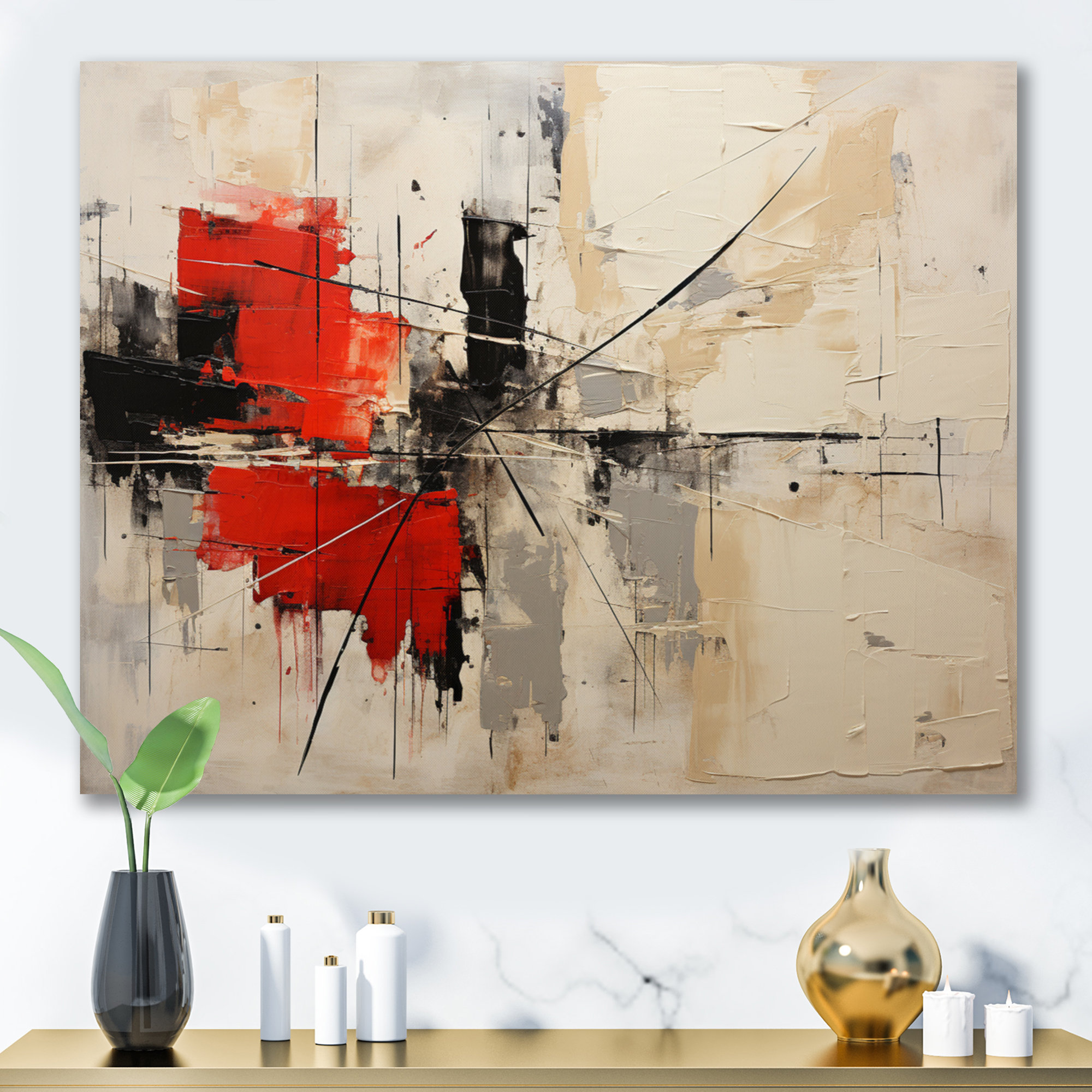 Wrought Studio™ Abstract Duality I - Abstract Collages Wall Art Prints ...