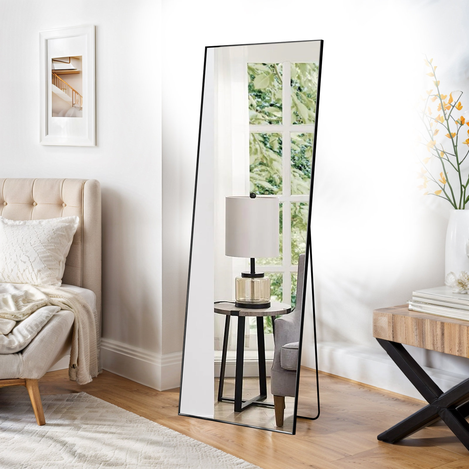 Ebern Designs Marlesa Metal Arch Floor Mirror | Wayfair