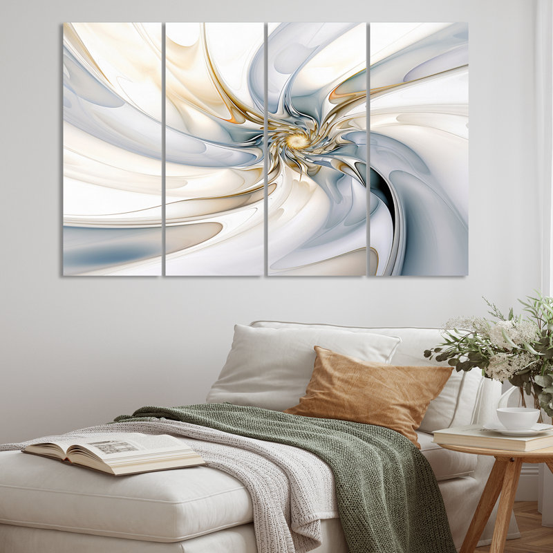 Design Art Fractal Flower Tender White Sensitivity IV On Canvas 4 ...