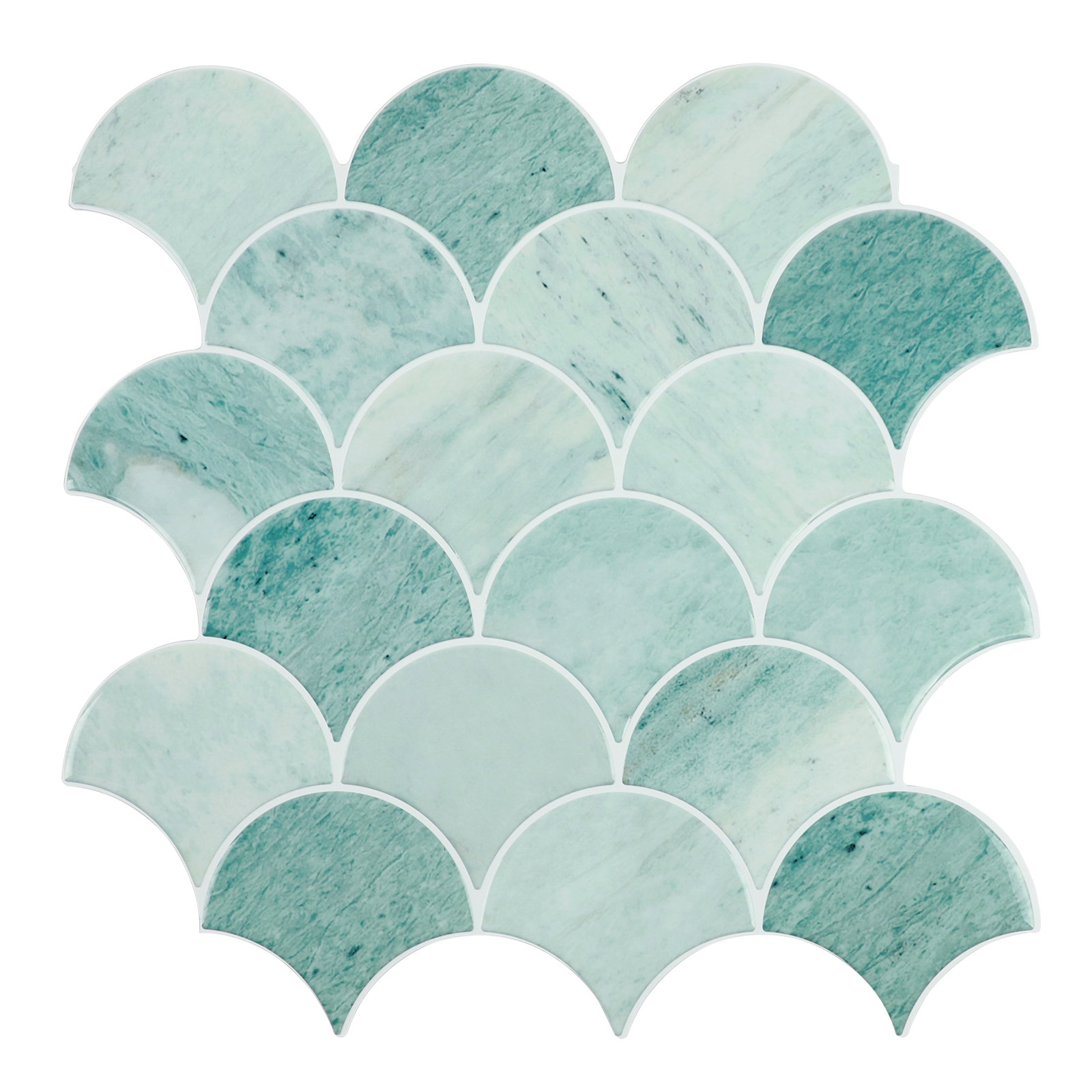 HOMEART Peel And Stick Backsplash Fish Scale Tile, Removable Backsplash ...