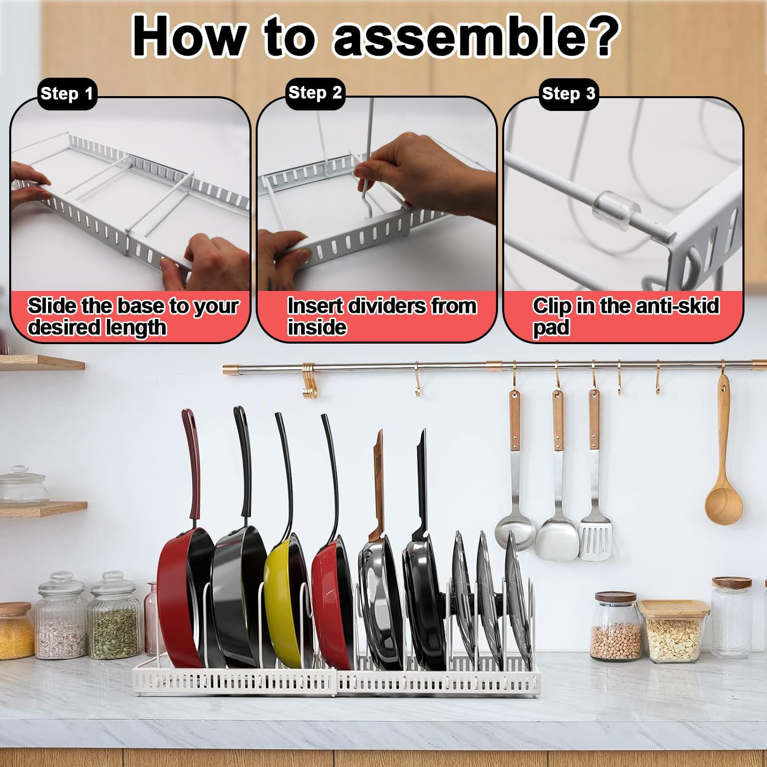 Prep & Savour Metal Rectangle Countertop / Cabinet Pot Rack | Wayfair