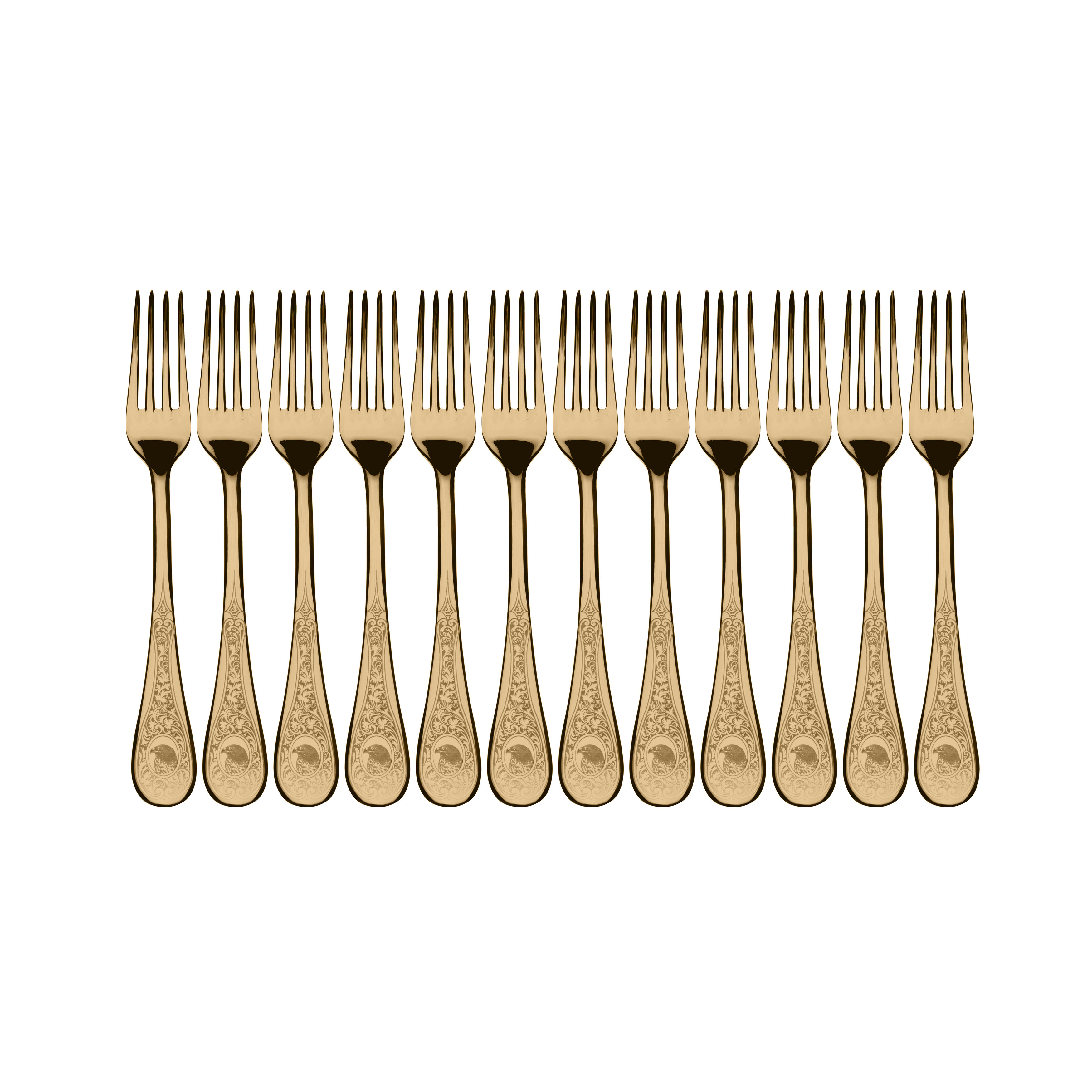 MEPRA Diana Table Fork - 12 Pieces - Gold | Wayfair