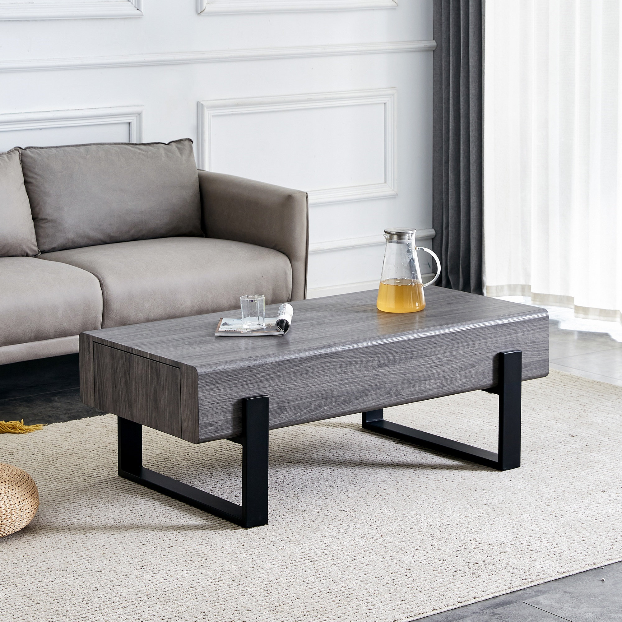 17 Stories Coffee Table Made Of Mdf Material. Equipped With Drawers ...