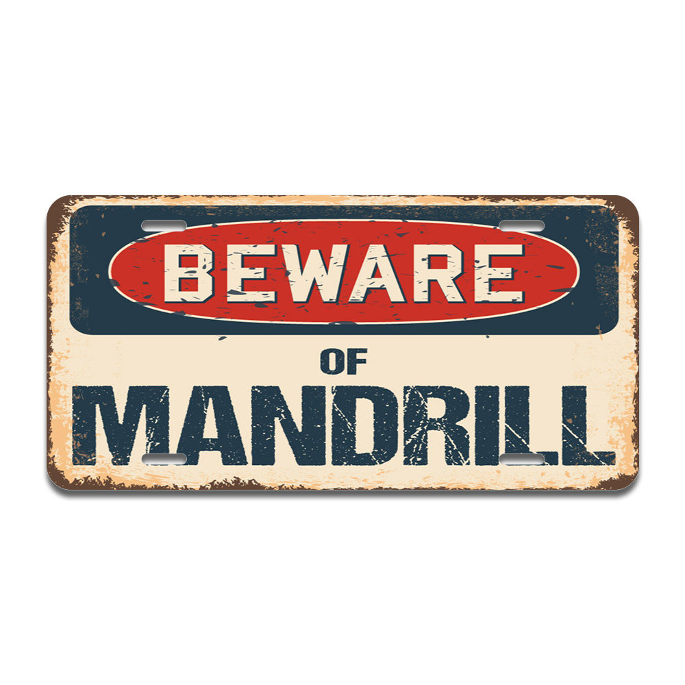 SignMission Beware of Mandrill Aluminum Plate Frame | Wayfair