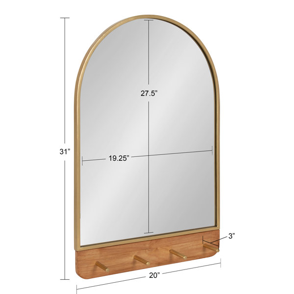 Mercer41 Schuyler Arch Wall Mirror with Hooks 20x31 & Reviews | Wayfair
