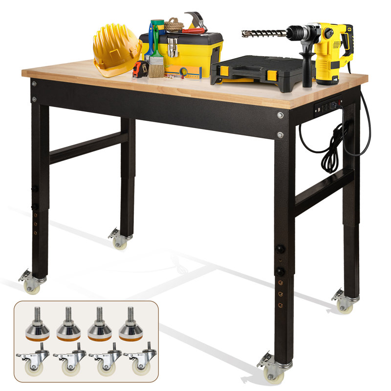 WFX Utility™ 48'' W Solid Wood Top Workbench | Wayfair
