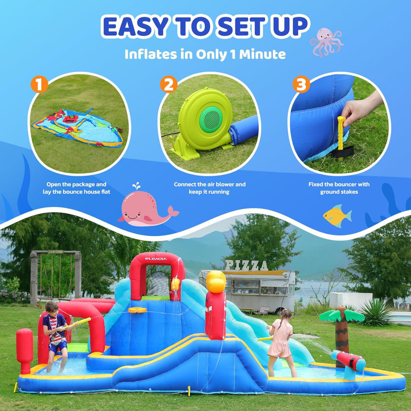 Neche 11' x 19' Inflatable Slide with Air Blower & Reviews | Wayfair