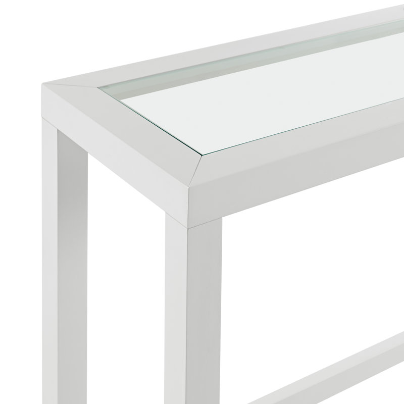 Wade Logan® Arystan Glass Top Counter Height Bar Console Table with 3 ...