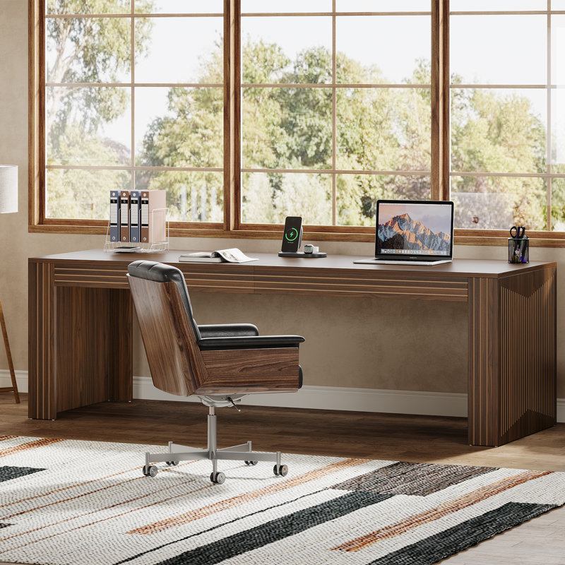 Millwood Pines 79 Inch Extra Long Desk, Two Person Desk Double Desk For ...