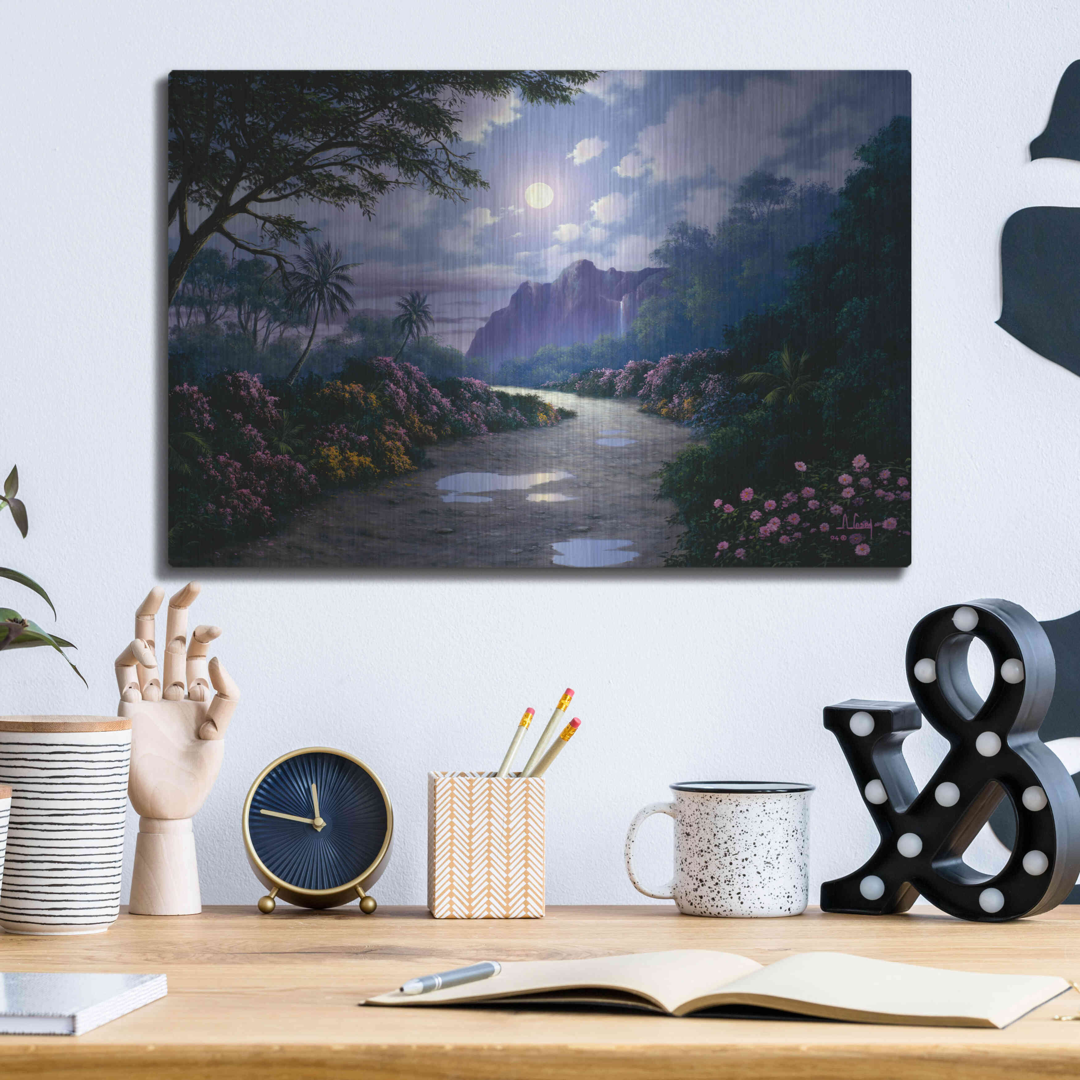 Latitude Run® «Moonlight Roses 2» par Anthony Casay, art mural en métal ...