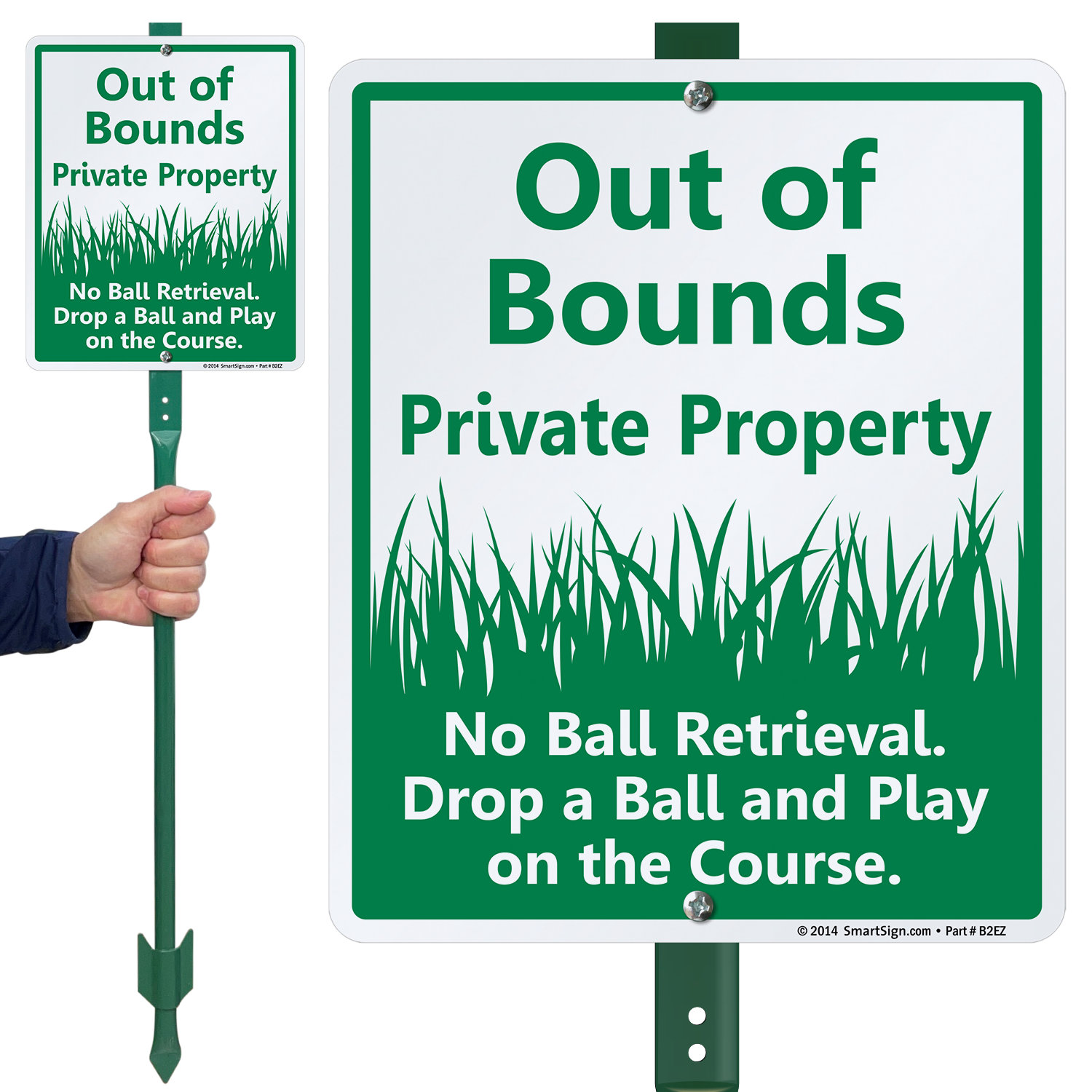 SmartSign Private Property No Ball Retrieval Sign and Stake Kit | Wayfair