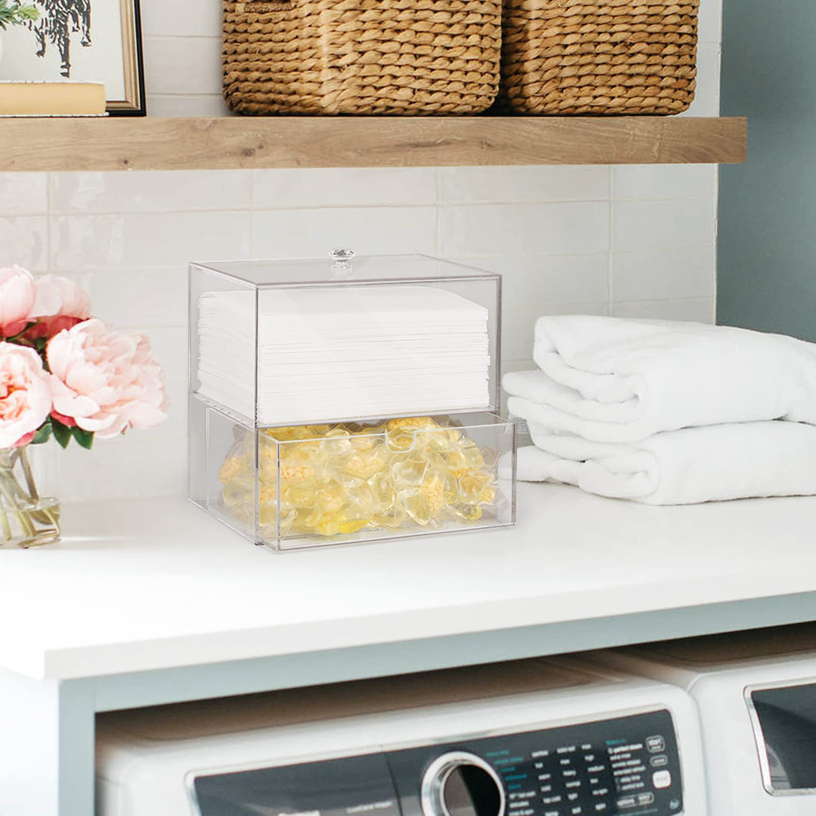 TOP OUT MIAMI, LLC Dryer Sheet Holder, Dispenser, Acrylic Dryer Sheet ...