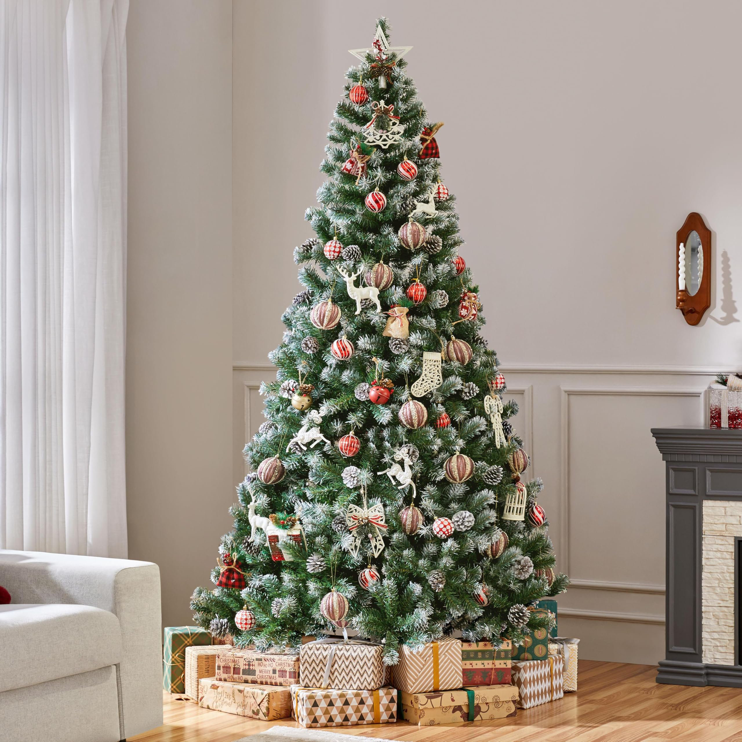 The Holiday Aisle® 7.5ft Artificial Christmas Tree, Pre-Decorated Tree ...
